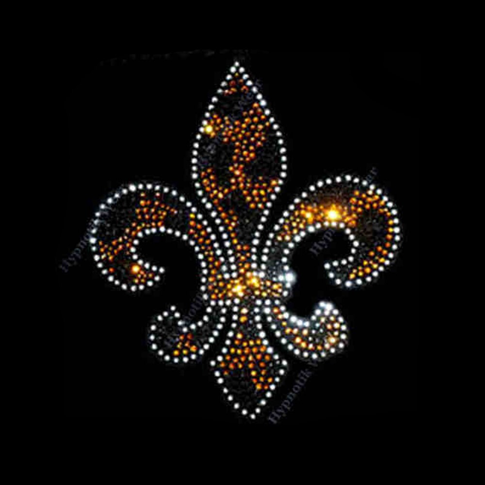Rhinestone Transfer Leopard Fleur de Lis Hotfix