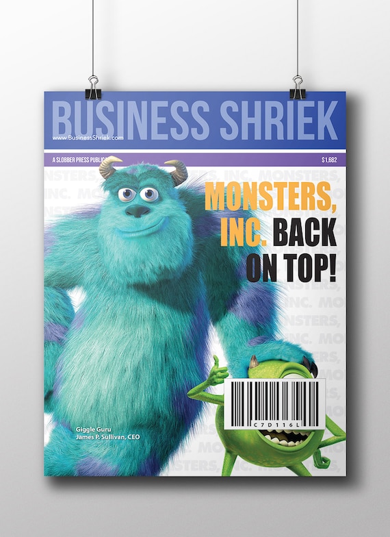 Monsters Inc. Magazine Cover redesign 11' x 14