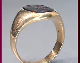 Mens bloodstone ring | Etsy