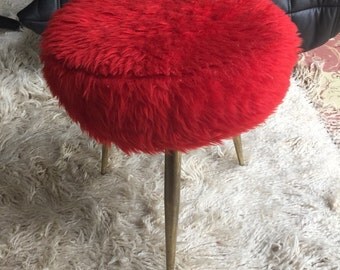 Red stool | Etsy