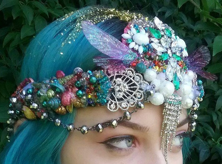 Mermaid headpiece seashell jewel headpiece mermaid crown