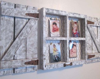 Rustic little window frame with shutters
