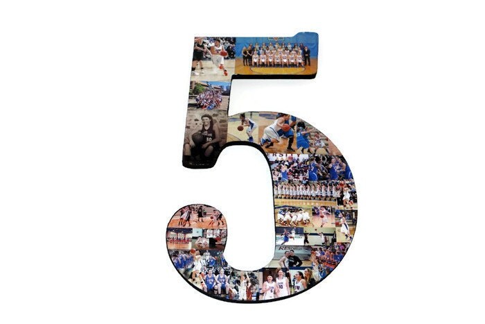 Number 5 five with Photos Number Collage 5th Wedding