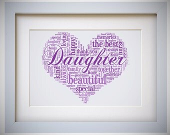 Daughter word art | Etsy