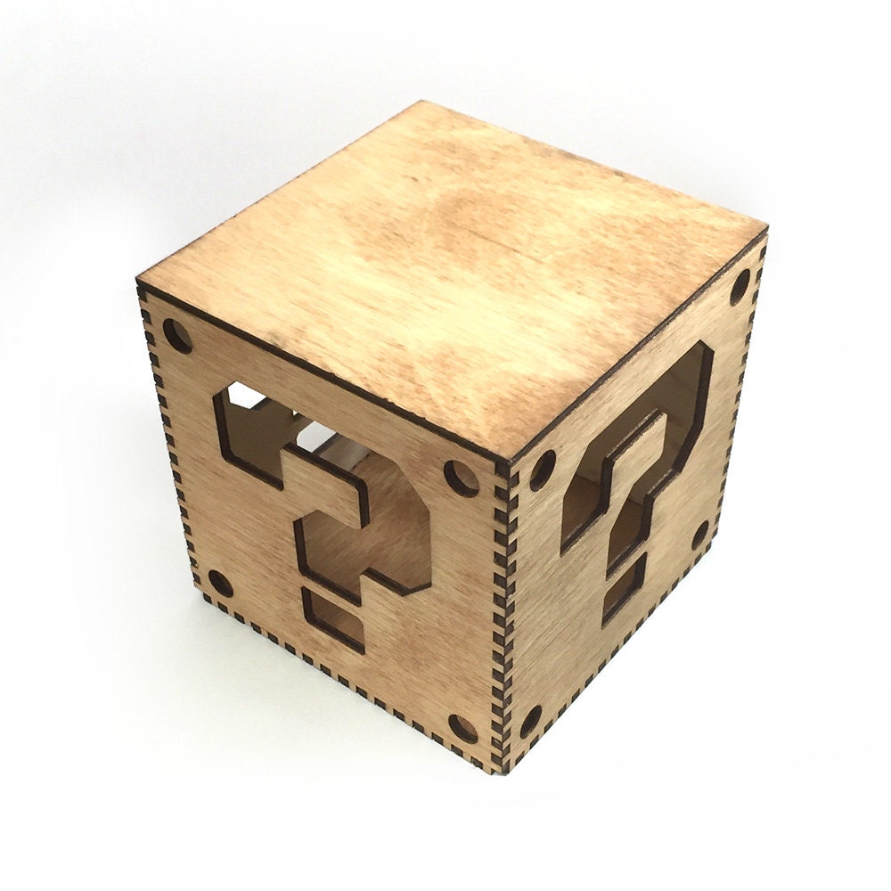 Lasercut Super Mario Bros Question Mark 4in Box with by GameVetz