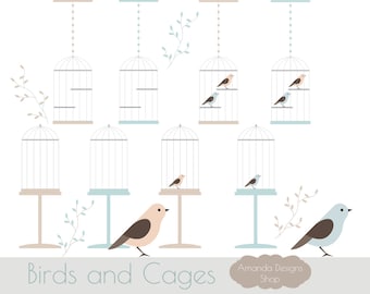 Bird cage clipart | Etsy