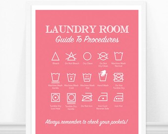 Laundry cheat sheet | Etsy