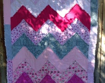 Items similar to Rag Quilt Pattern, Rag Quilt, Chevron, Chevron Rag ...