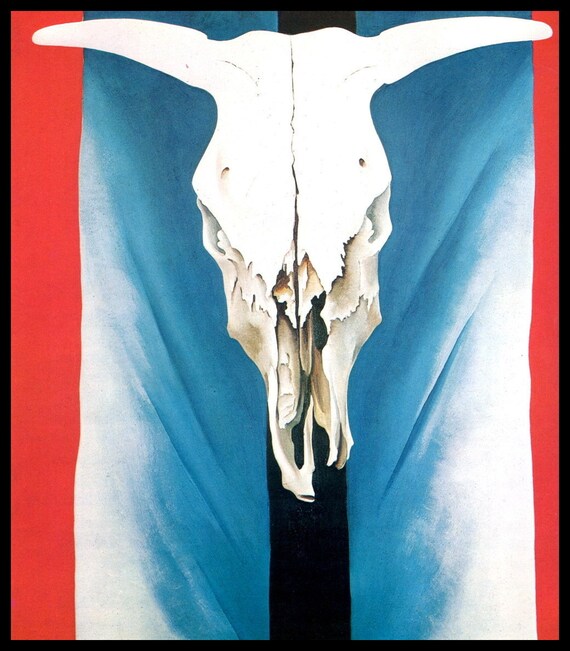 Georgia O'Keeffe Print Cow's Skull: Red White