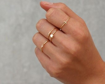 Minimal Rings Set Of 5 / Gifts for Women / Stacking Rings