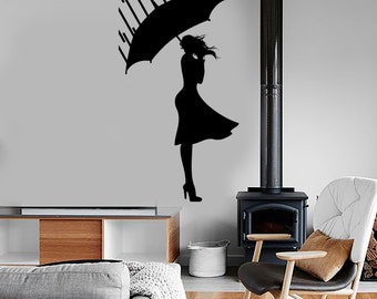 Rain wall decal | Etsy