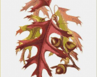 Leaf cross stitch | Etsy