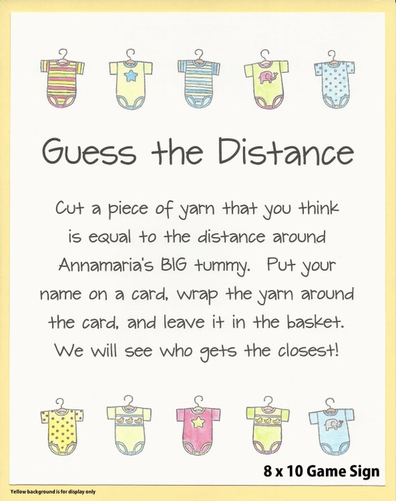 Guess the Distance Baby Shower Game Measure Moms Tummy