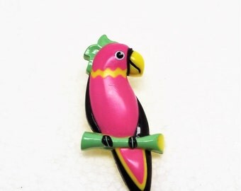 Plastic bird brooch | Etsy