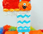 Items similar to 2D Number 1 Pinata Furry Monsters Theme | Monster ...