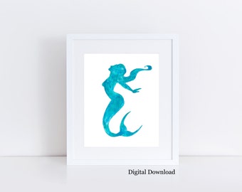 Teal mermaid | Etsy