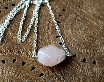 Pink stone necklace | Etsy