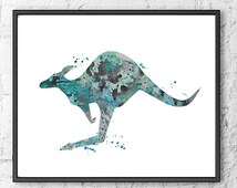 Popular items for kangaroo watercolor on Etsy