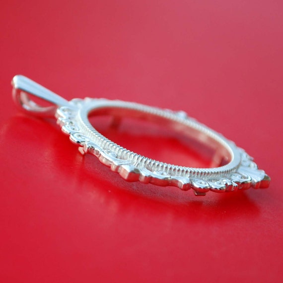 Solid 925 Sterling Silver Coin Bezel Mount Frame Settings Fit