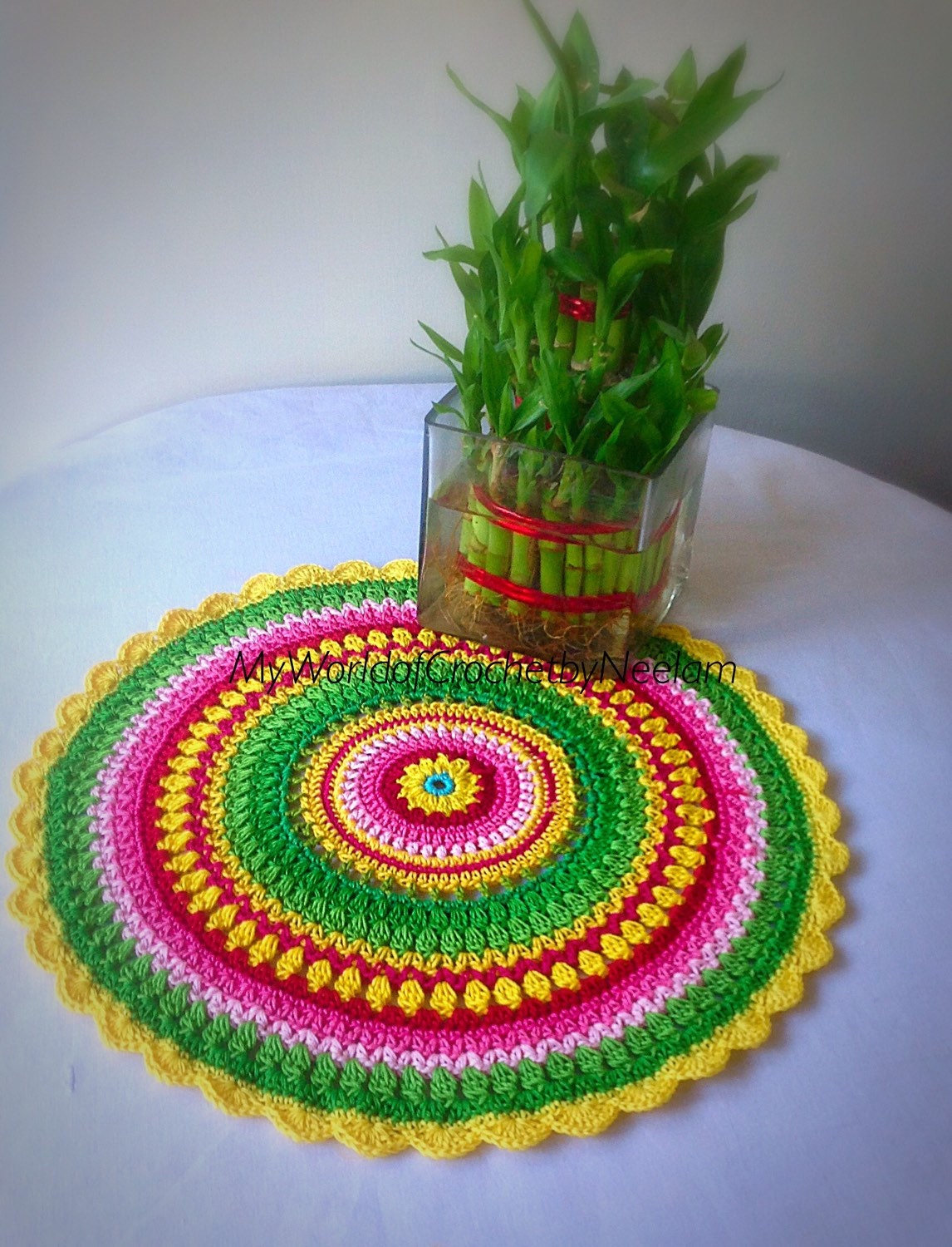 Crochet Placemat Pattern Colorful Crochet Pattern