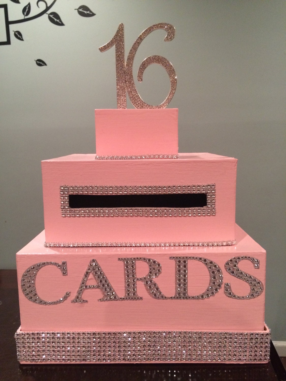 Light Pink Sweet 16 Card Box