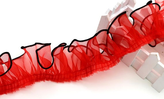 Chiffon Edge Pleated ruffle Ruffle Trim Fabric Tulle edge