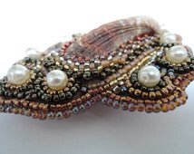 Unique shell brooch related items | Etsy