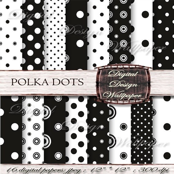 Polka Dot Digital Paper Pack Digital Paper by DigitalDesignPaper