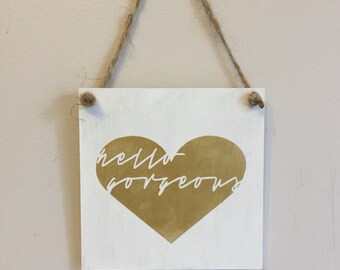 Hello love sign | Etsy