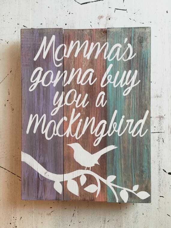 Rustic wooden Mockingbird sign / mockingbird song sign