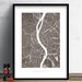 Budapest Map City Street Map of Budapest Hungary Art Print