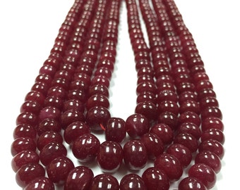 Ruby beads necklace | Etsy