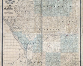 1865 Farm Line Map of Clinton County Iowa by GenealogicalSurveyor