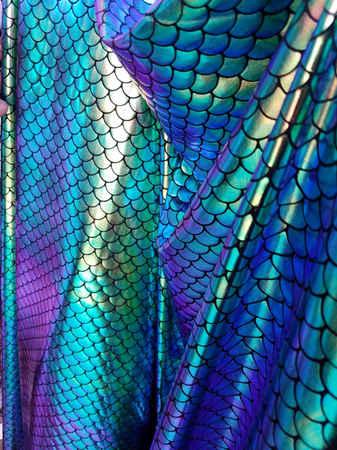 Mermaid Scale Fabric Iridecent Color by ABfabric16 on Etsy