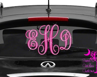 Rhinestone car decal | Etsy