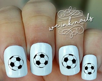 Soccer ball nails | Etsy