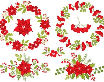 Poinsettia wreath | Etsy