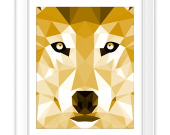 Geometric wolf | Etsy