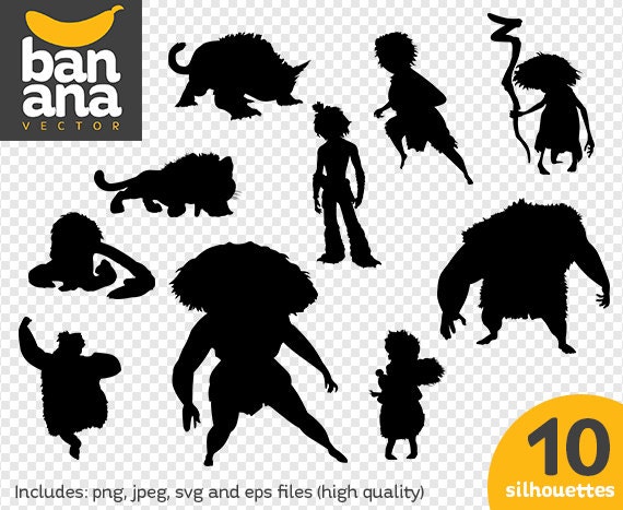 SALE Croods Silhouettes png jpg svg eps files high resolution