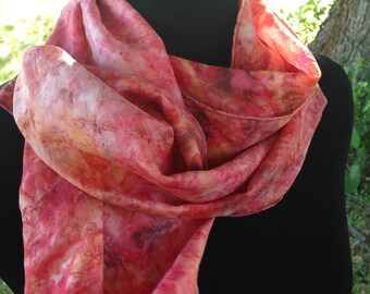Orange silk scarf | Etsy
