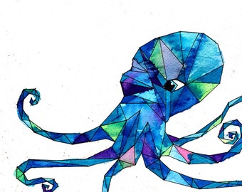 Geometric octopus | Etsy