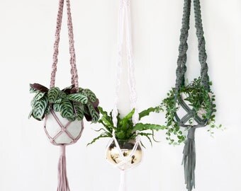 Unique macrame pot holder related items | Etsy