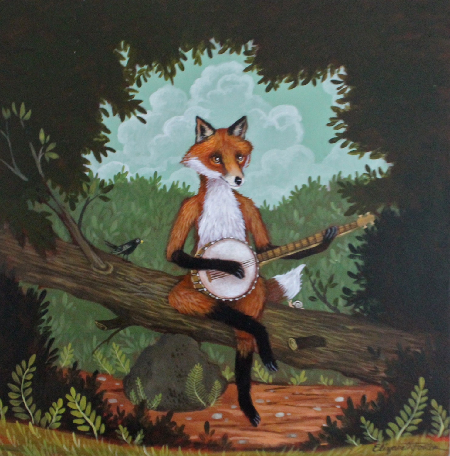 Elizabeth Foster artist print The Fox & the Banjo