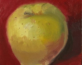 Apple oil painting | Etsy