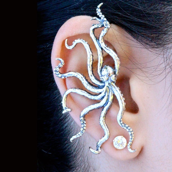 Octopus Ear Wrap Octopus Ear Cuff Ocean Jewelry Octopus