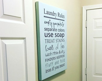 Laundry room rules | Etsy
