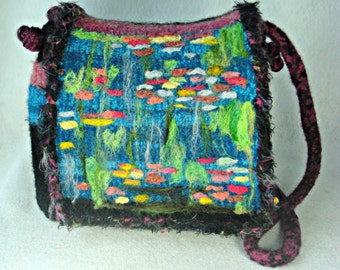 ART WITH A PURSE ATTACHED and FREE SHIPPING by FeltedFantasies