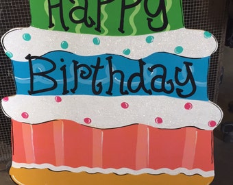 Birthday cake sign | Etsy