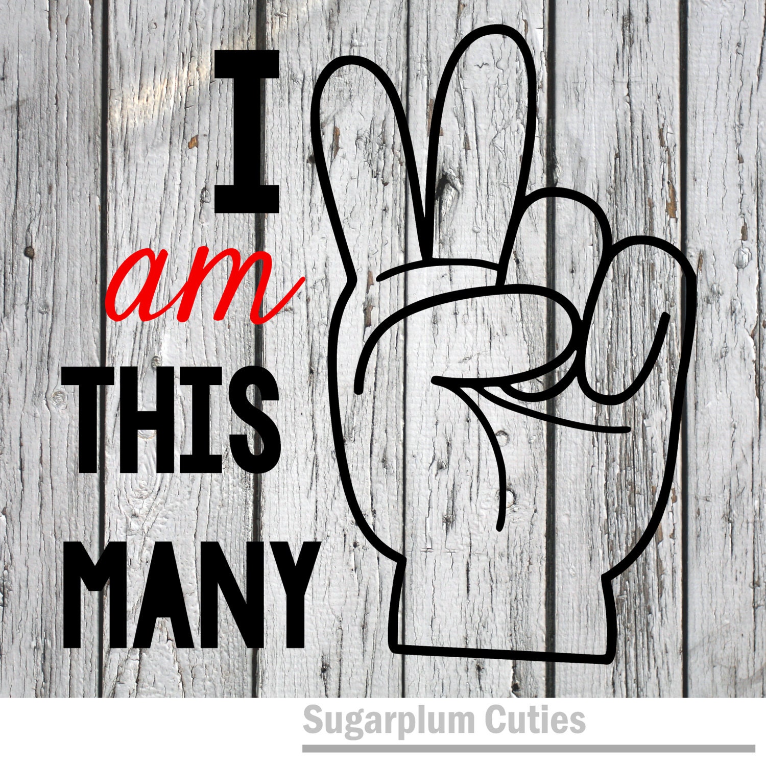 SVG PNG Studio3 Cut File I am This Many Two Silhouette Cut