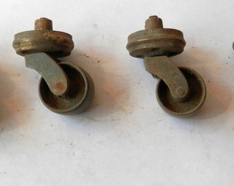 lg vintage antique trunk caster side and bottom by BandCEmporium